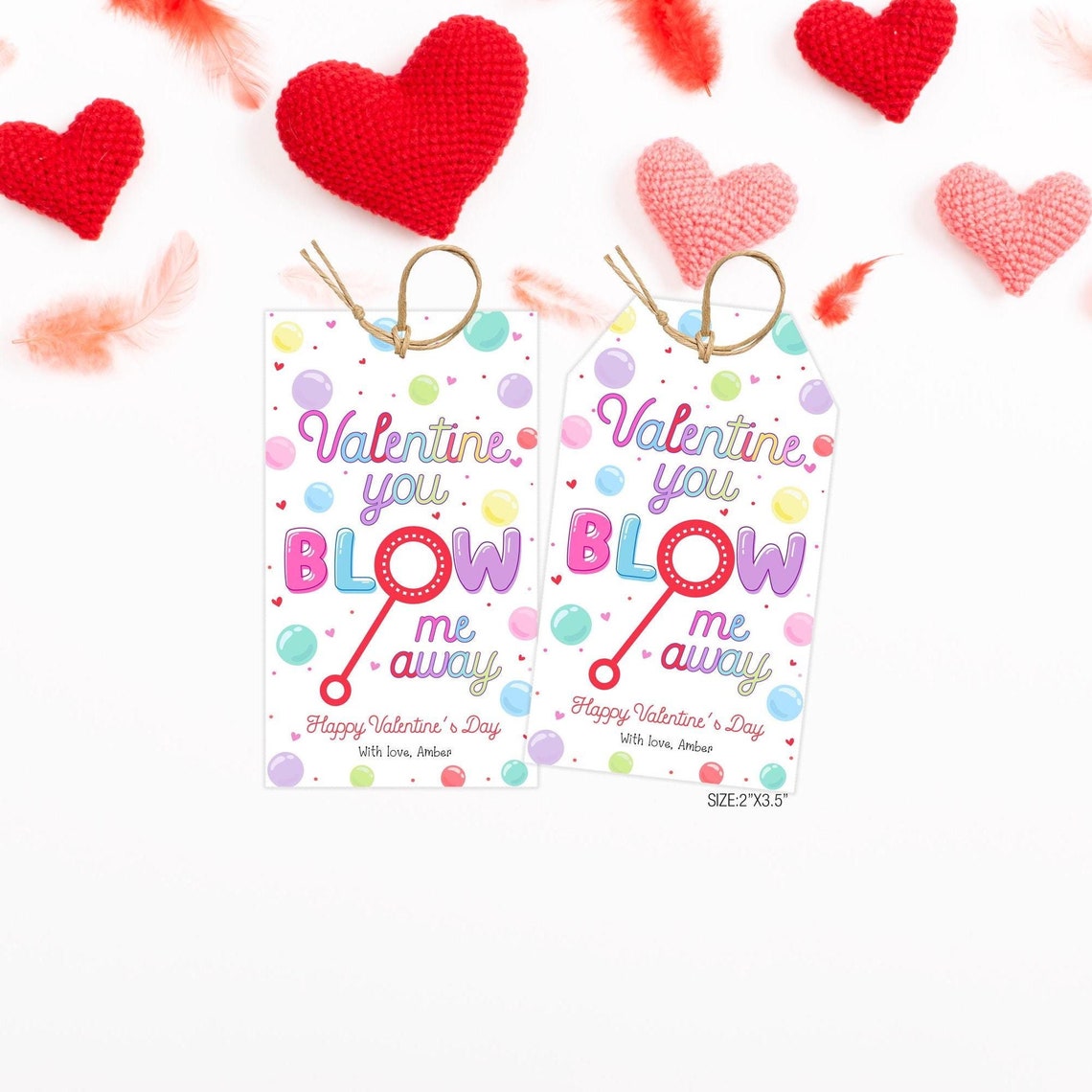 Valentine Bubbles Tag Editable, You Blow Me Away Valentine Favor Tag ...