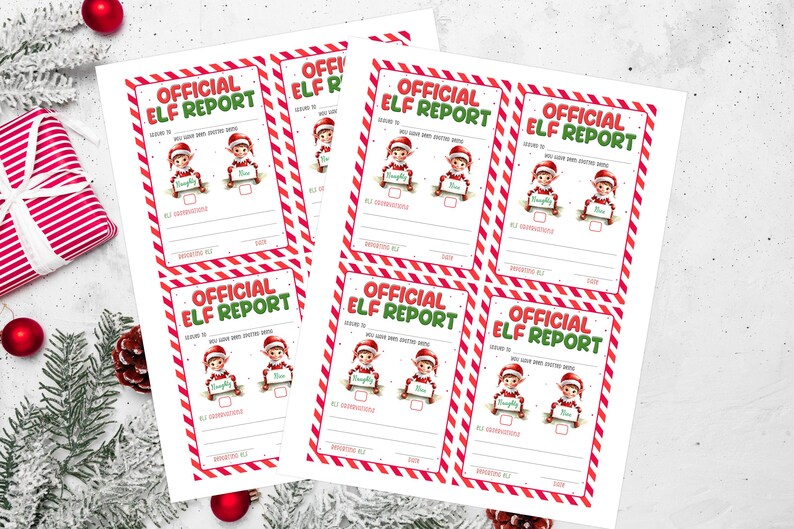 ELF Report Card, North Pole Elf Report Card, Notes From the Elf ...