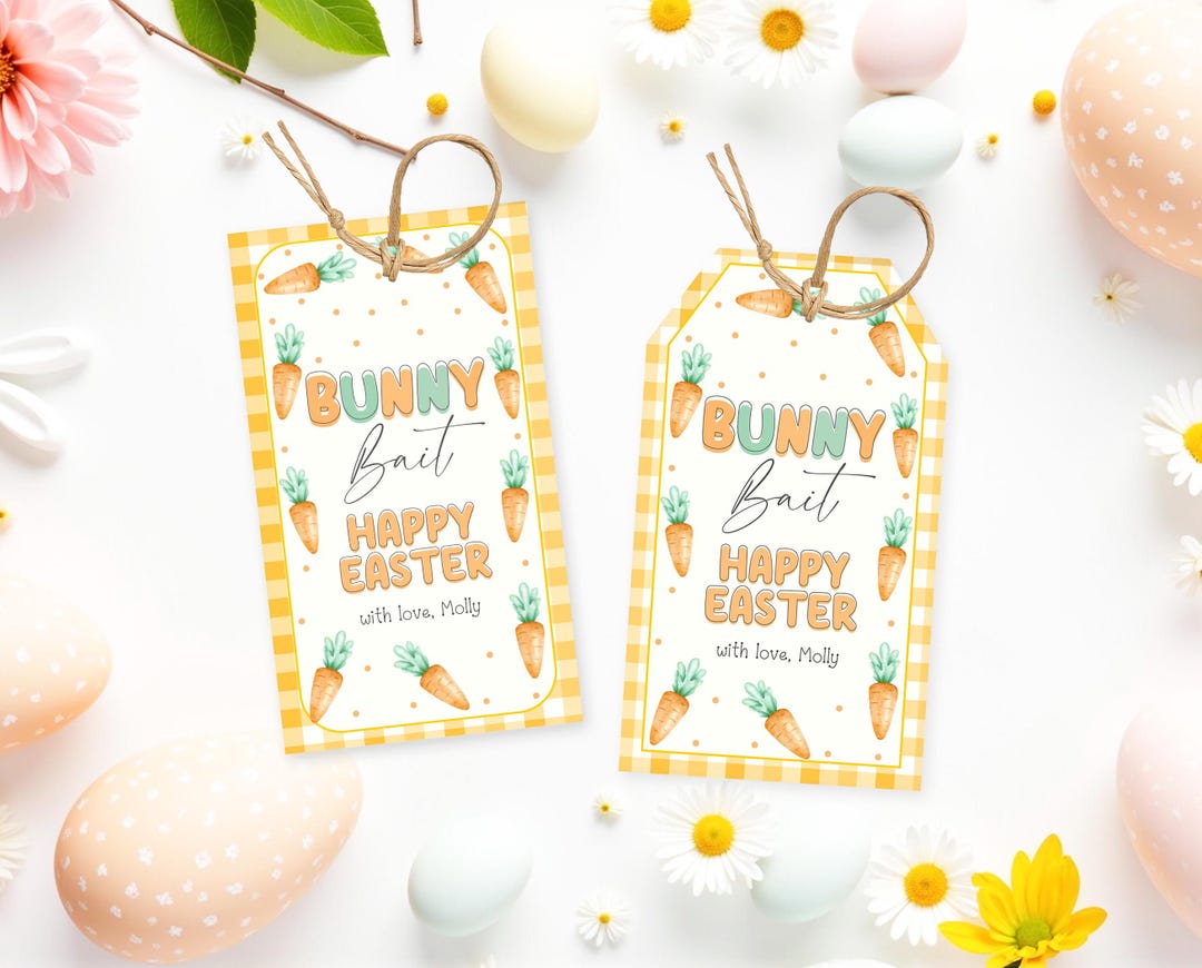 Easter Bunny Bait Tag Editable, Bunny Bait Food Card, Bunny Bait Label ...