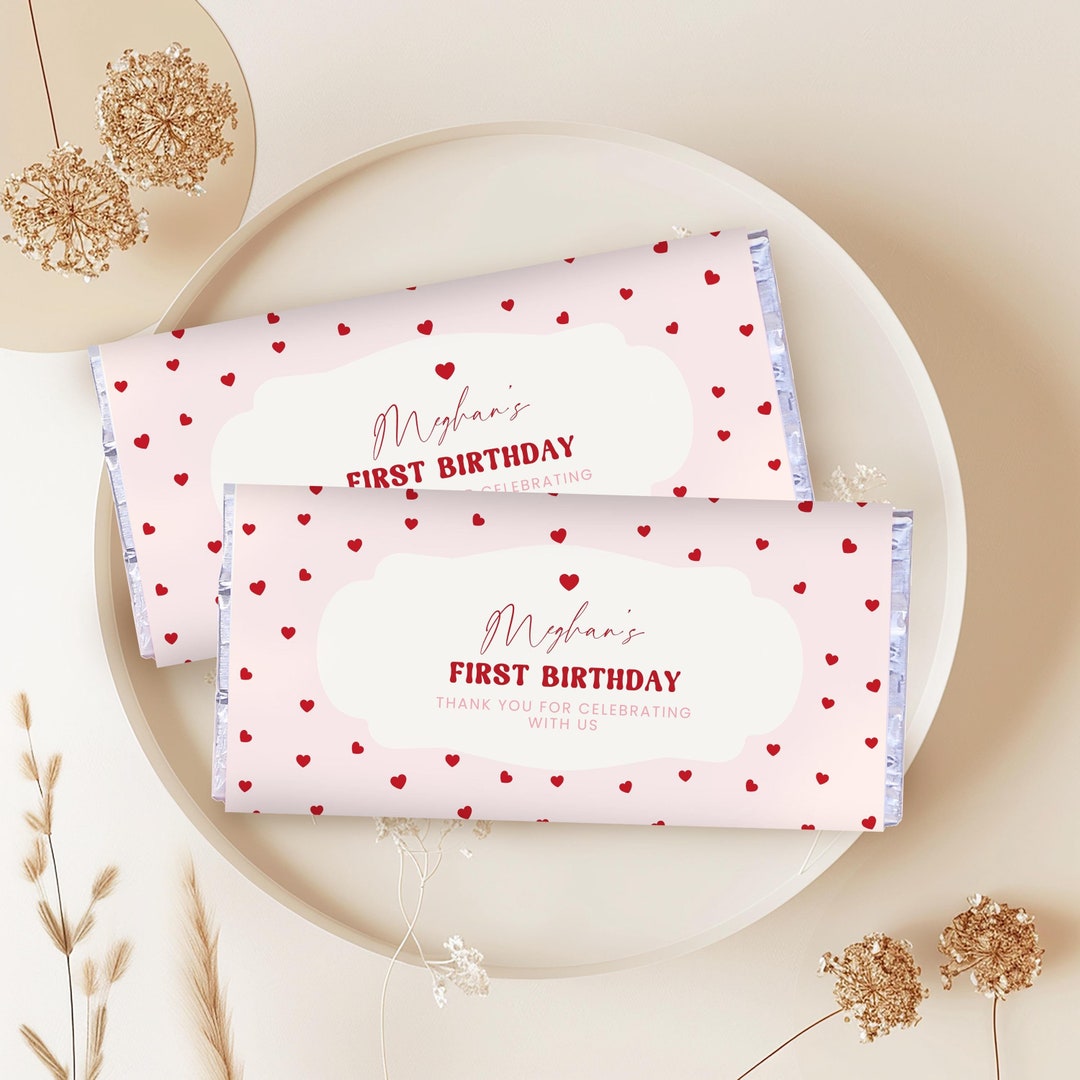 Valentine Candy Bar Wrapper Template, Editable Sweetheart Chocolate ...