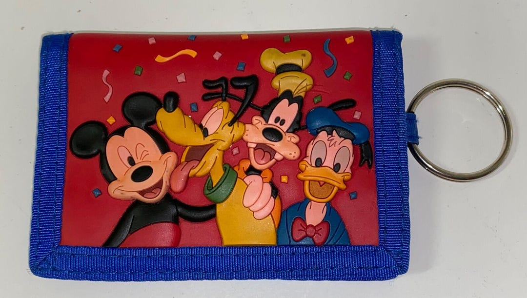 Vintage Disneyland Resort Wallet 3D Mickey Mouse Pluto Goofy Donald Key ...