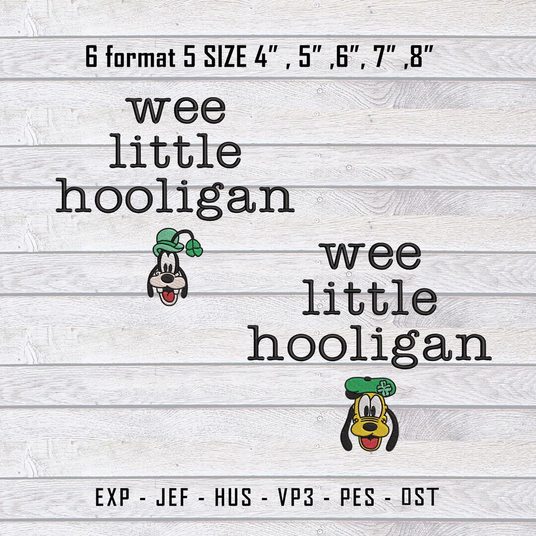 Wee Little Hooligan Embroidery Digital, Mouse and Friends St Patrick's ...