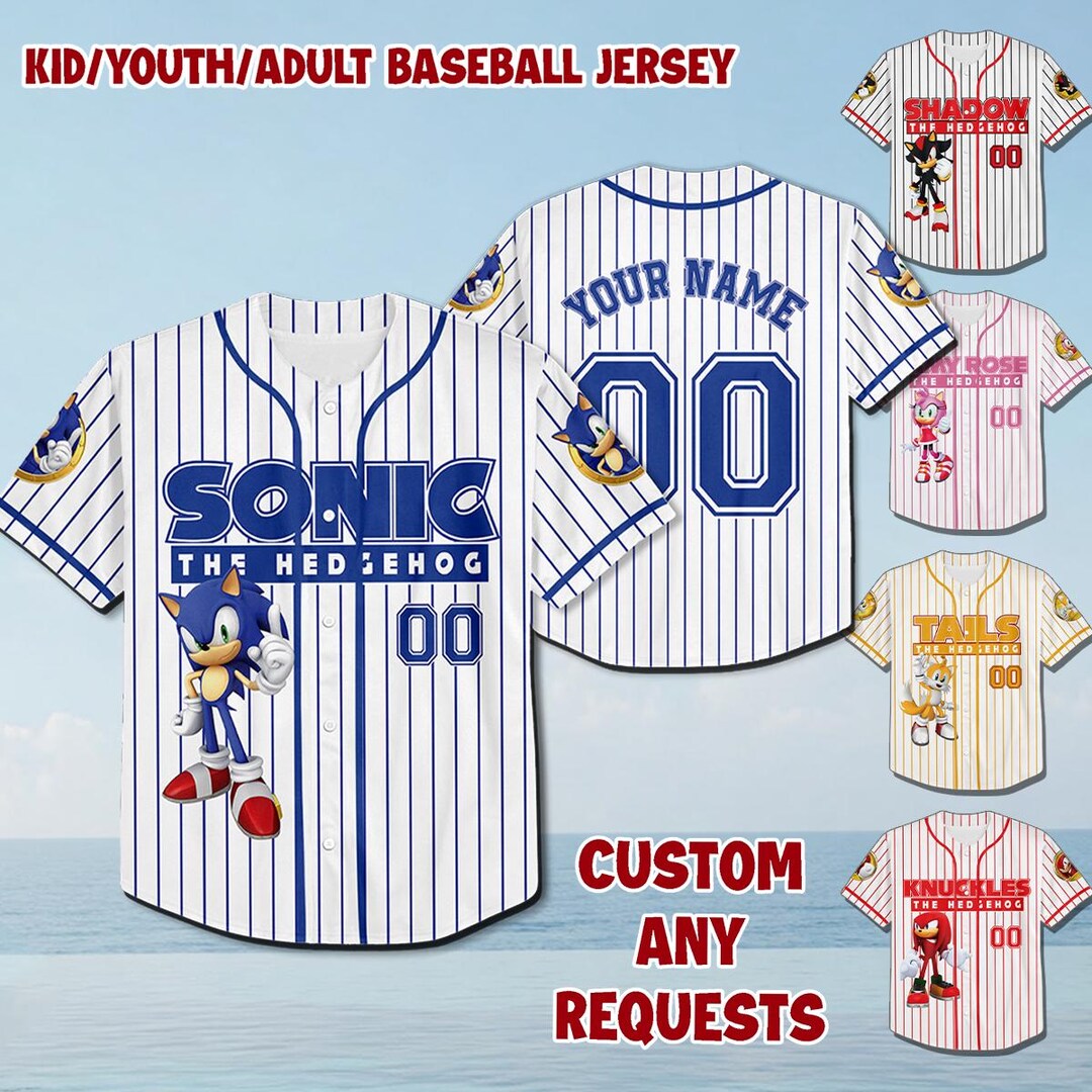 Custom Sonic Shadow the Hedgehog Badass Jersey, Custom Sonic Jersey ...
