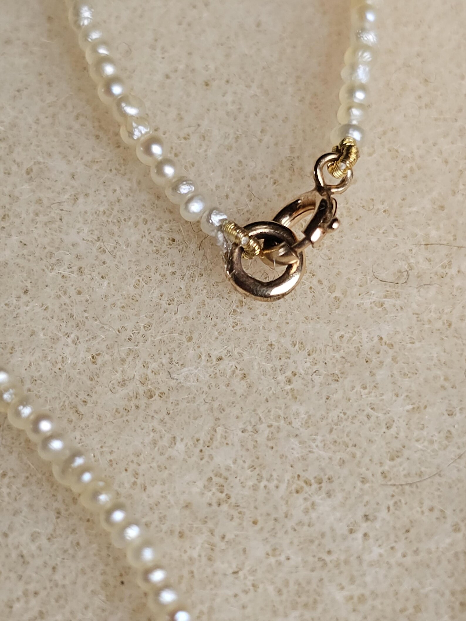 Antique Natural Seed Pearls Single Row Necklace, 9 Carat Gold Clasp - Etsy