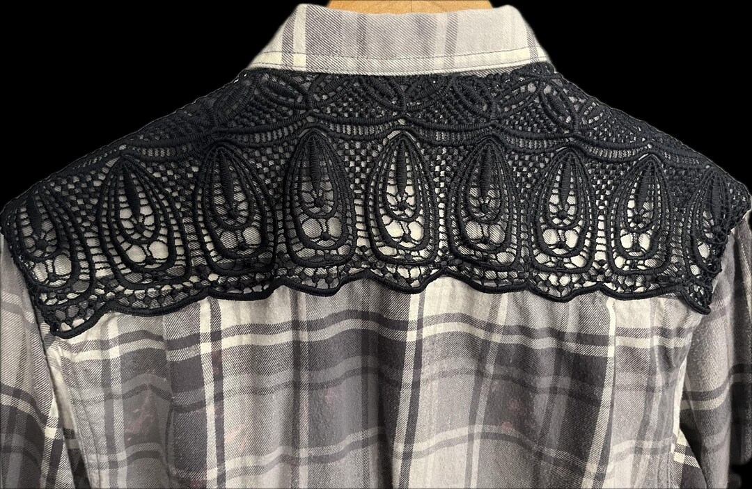 Distressed Flannel With Black Lace - Etsy