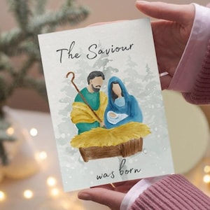 Printable Christmas Card Nativity Scene Card Christian Christmas Card ...