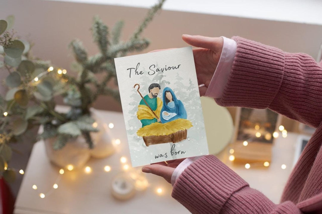 Printable Christmas Card Nativity Scene Card Christian Christmas Card ...