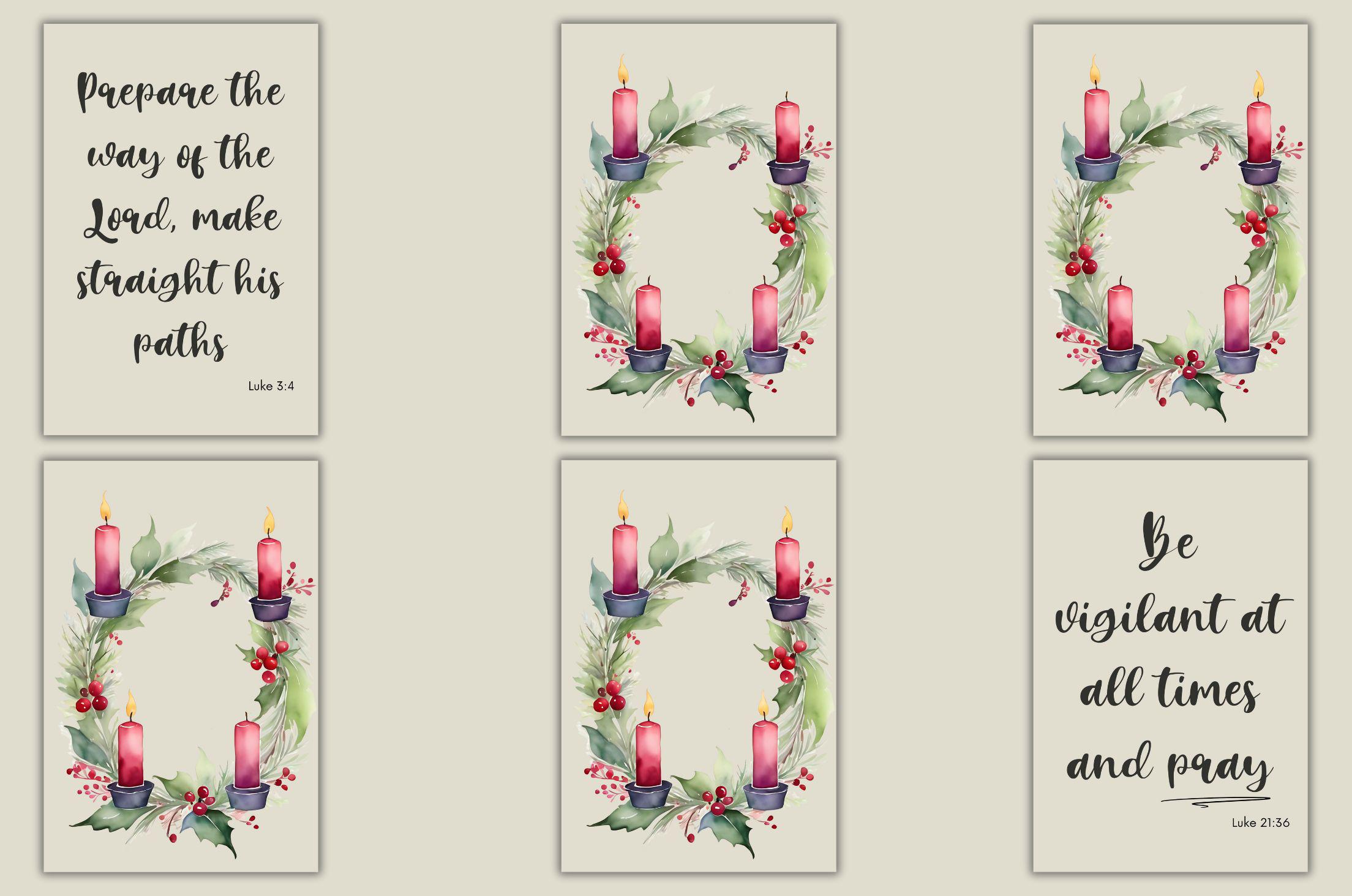 Printable Advent Wreath Poster Set | Christian Wall Art | Holiday Home ...