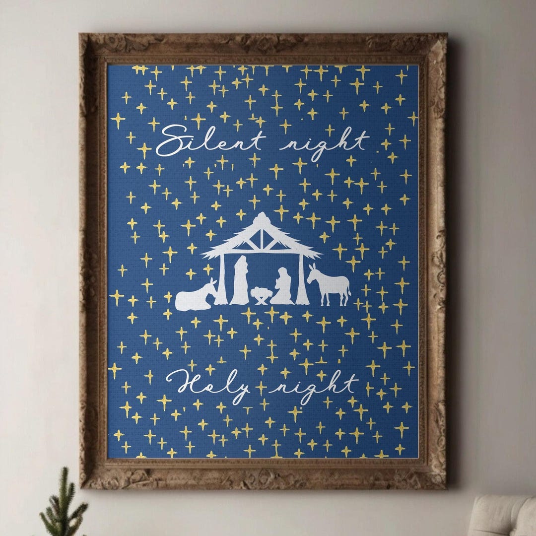 Printable Christmas Art | Nativity Scene Poster | Rustic Christmas ...