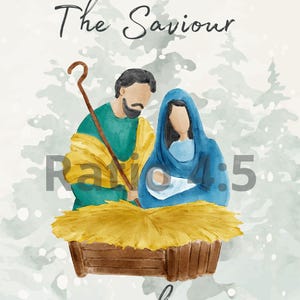 Printable Christmas Poster the Saviour Was Born Nativity Scene Poster ...