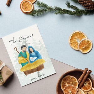 Printable Christmas Card Nativity Scene Card Christian Christmas Card ...