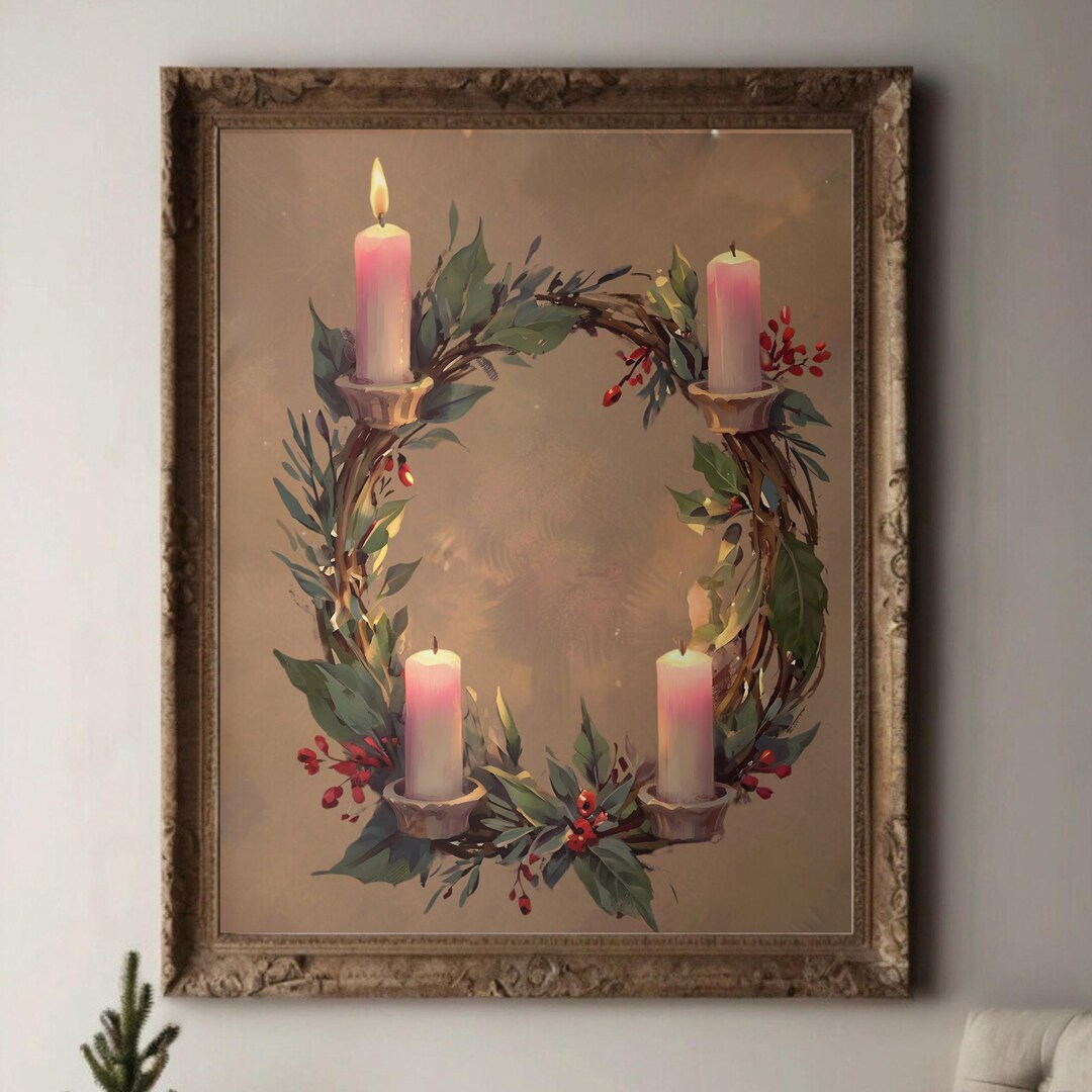 Printable Advent Wreath Set | Digital Download | Candle Christmas Art ...