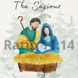 Printable Christmas Poster the Saviour Was Born Nativity Scene Poster ...