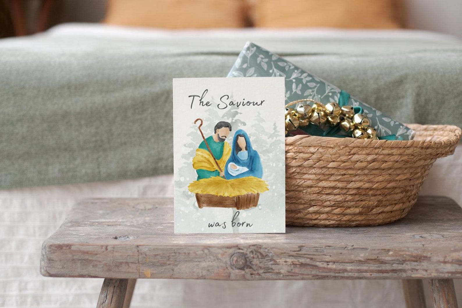 Printable Christmas Card Nativity Scene Card Christian Christmas Card ...