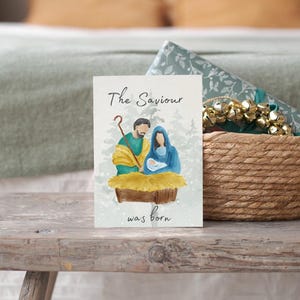 Printable Christmas Card Nativity Scene Card Christian Christmas Card ...