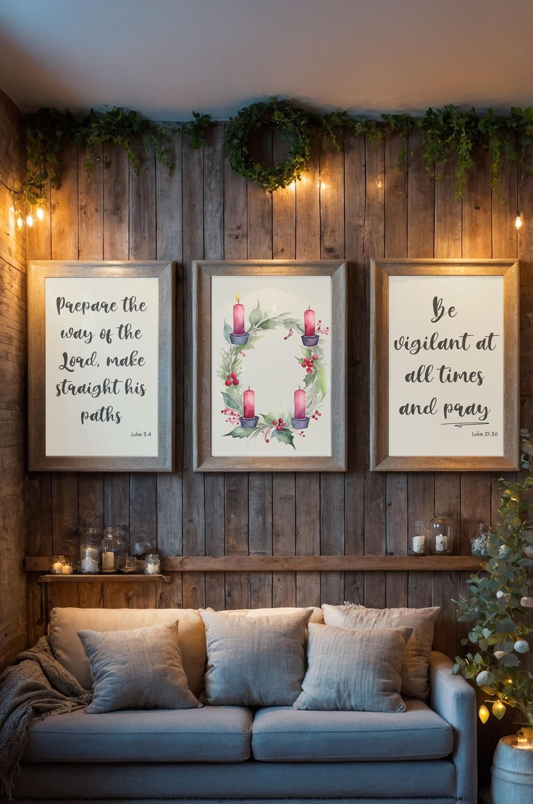 Printable Advent Wreath Poster Set | Christian Wall Art | Holiday Home ...