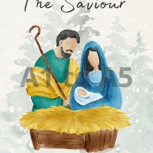Printable Christmas Poster the Saviour Was Born Nativity Scene Poster ...