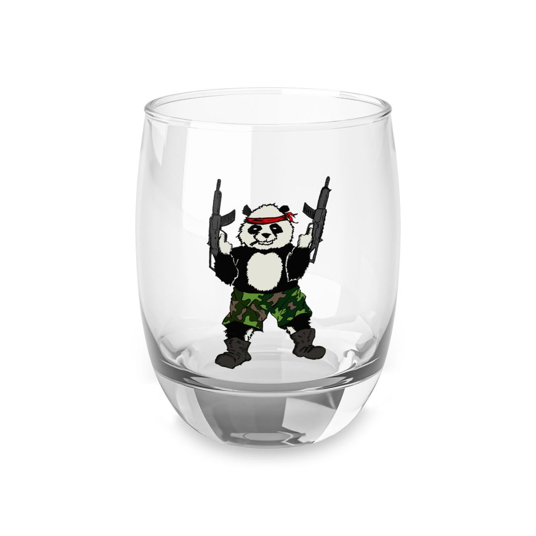 Whiskey Glass, Panda Guns, Military Weapons Art, Mercenary Rifle Gift ...