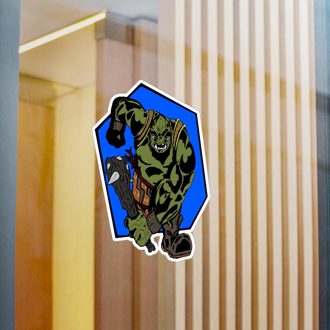 Running Ogre Kiss-cut Vinyl Decals, Fantasy Creature Sticker, Action Monster Decal, Beastly Ogre ...