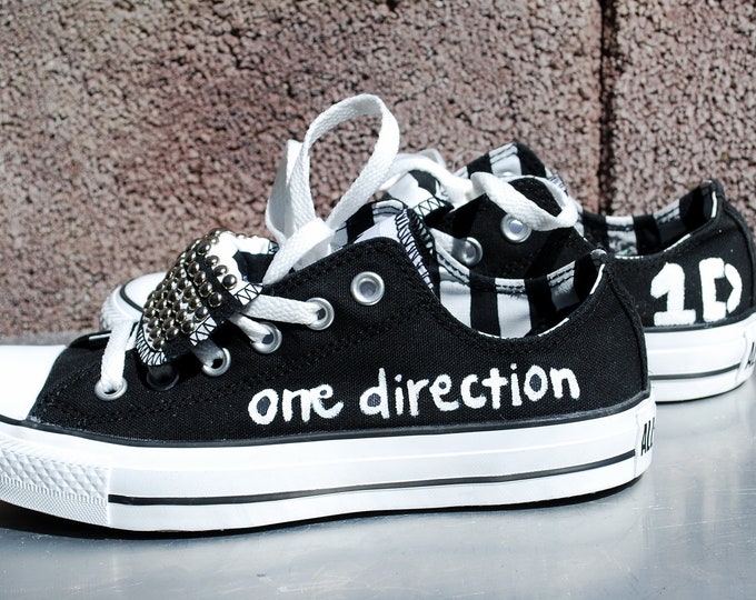 Black With Silver Studs One Direction Converse - Etsy