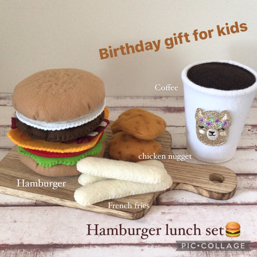 Felt Food Hamburger Lunch Set: Pretend Play Food, Easter Gift - Etsy