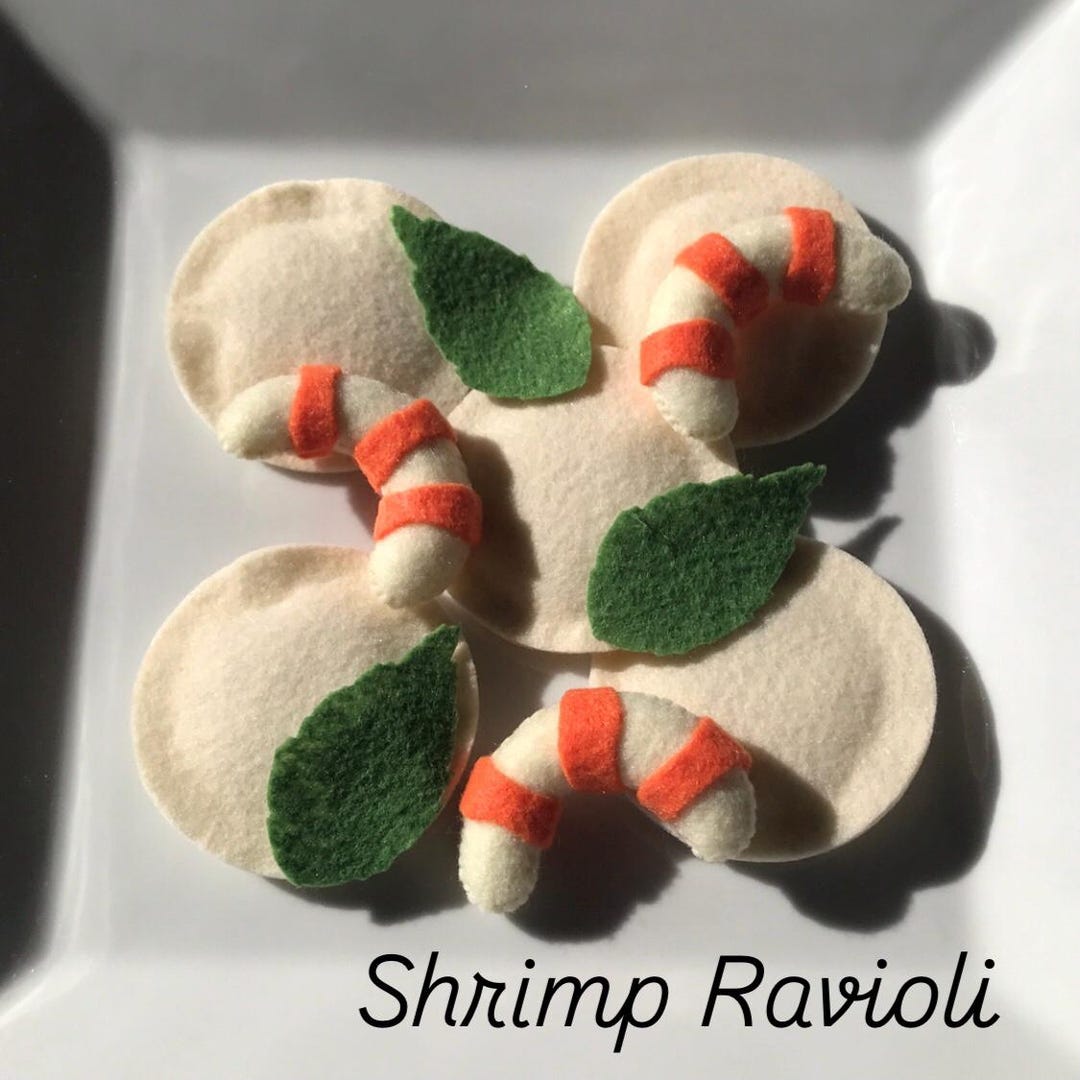 Pretend Felt Food Play Food Jumbo Shrimp Ravioli Set - Etsy
