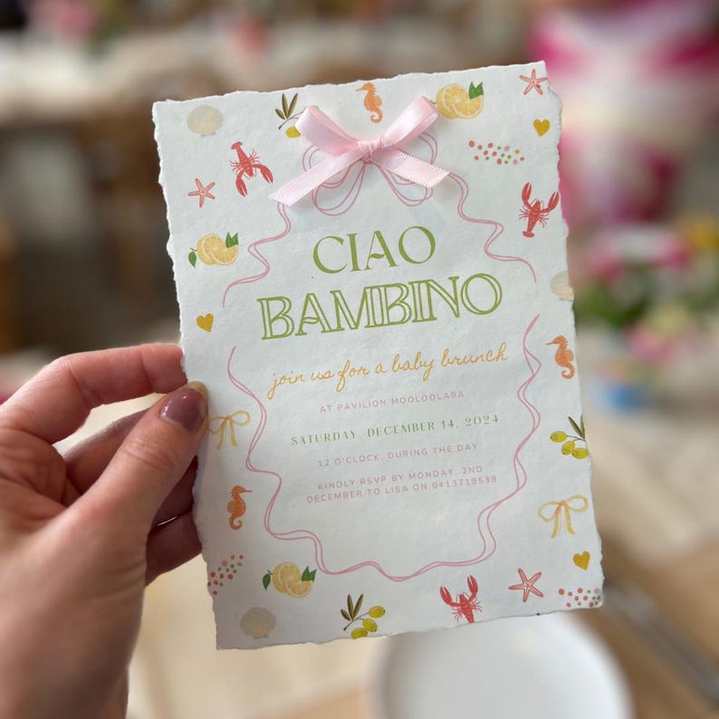 007 Ciao Bambino 'hello Baby' Baby Shower Invitation | Italian-themed ...