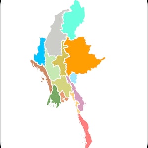 Powerpoint - Editable Myanmar Map (states and Divisions Level) - Etsy