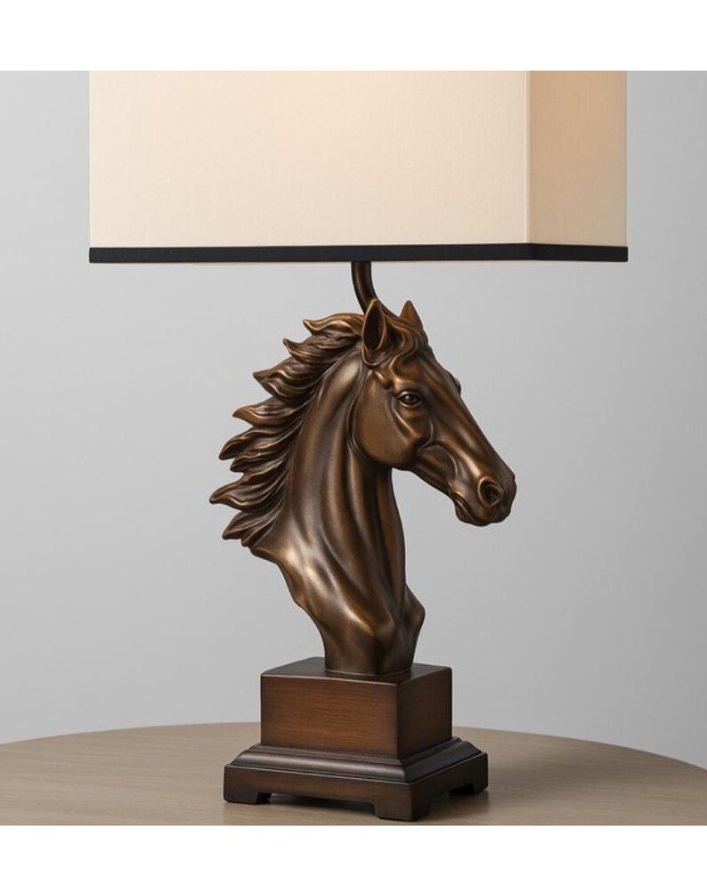 Noir Stallion | Black Resin Horse Head Lamp | Modern Sculptural ...