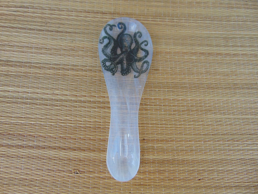 Fused Glass Octopus, Kraken Spoon Rest, Octopus Spoon Holder, Fused ...