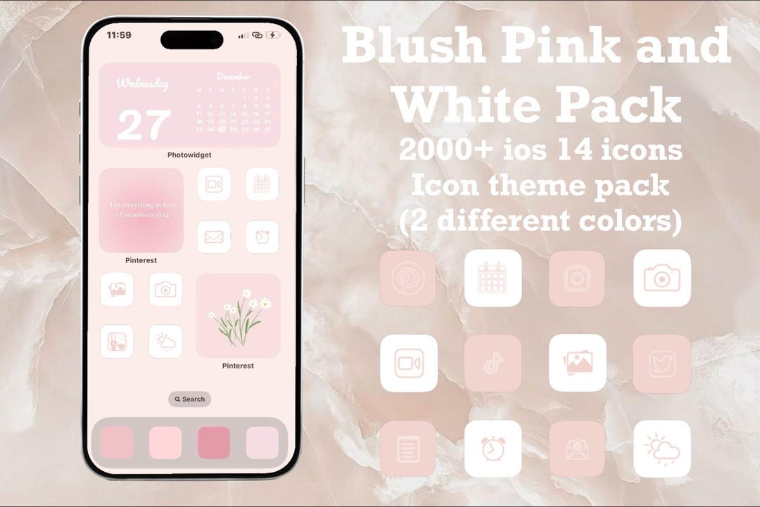 2000+ Light Pink iPhone & iPad Ios App Icons IOS - 2,000+ Light Pink ...