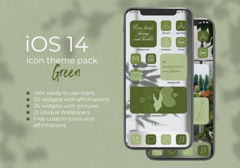 140+ iPhone & iPad Ios App Icons IOS 14 - 140+ Greenery Apple App ...