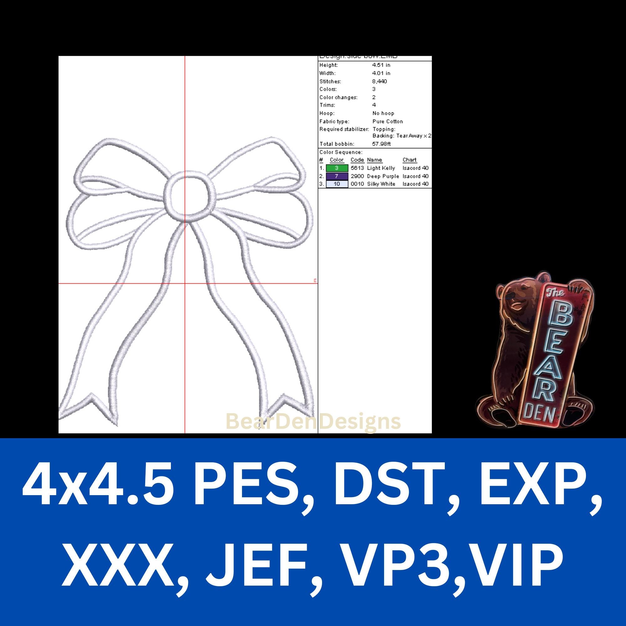 Bow, Applique Bow, Embroidery Machine Bow, Machine Embroidery Design - Etsy