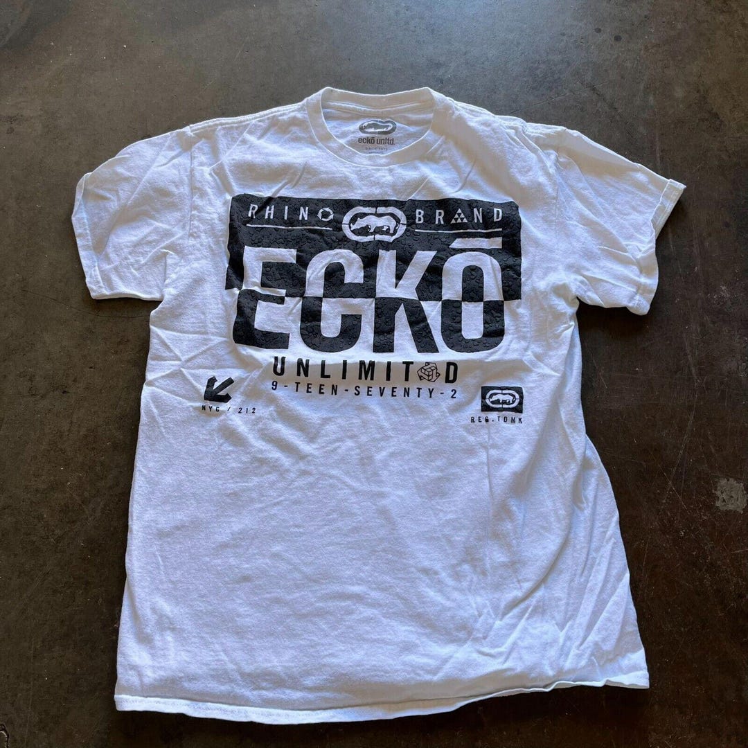 Vintage 2000's Ecko Unltd Rhino Brand 1972 9-teen Seventy-2 T-shirt Mens M White - Etsy