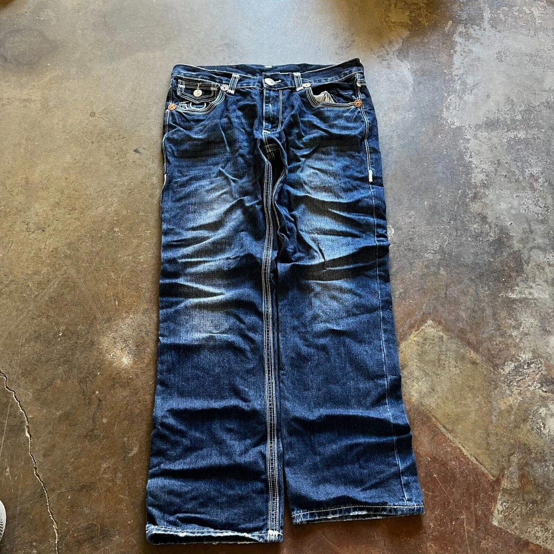 Vintage 2000's True Religion Billy Big T Jeans Mens Size 36 Blue Denim ...