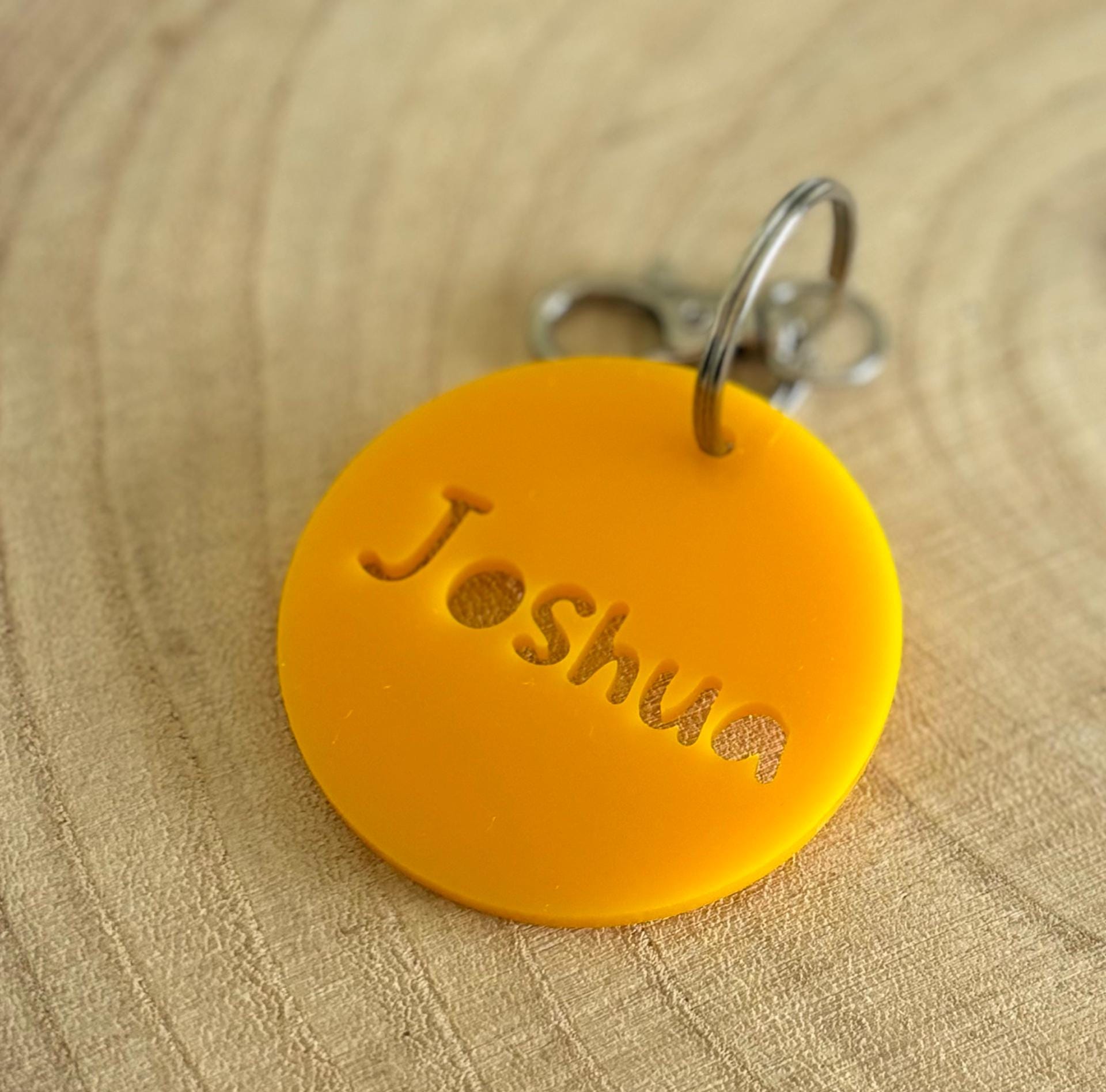 Personalised Circle Name Tag | Custom Keychain | Kids Bag Tag, School ...