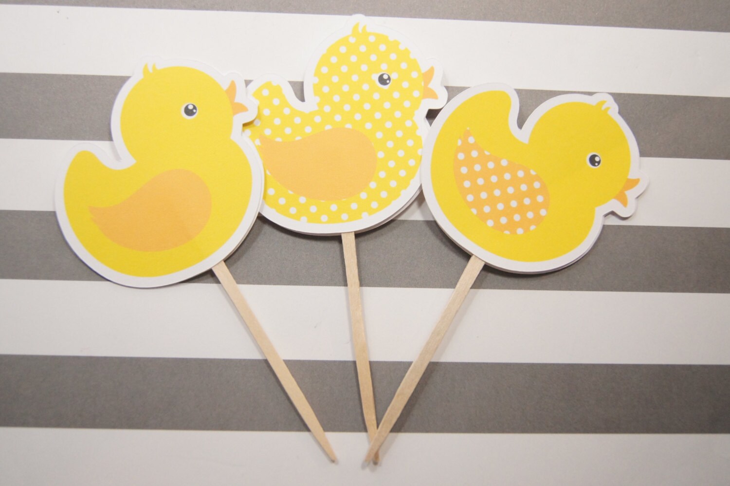 Baby Shower Cupcake Toppers Yellow Duck Girl Boy Party | Etsy
