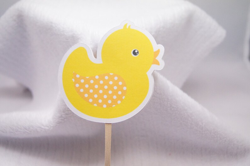 Baby Shower Cupcake Toppers Yellow Duck Girl Boy Party | Etsy