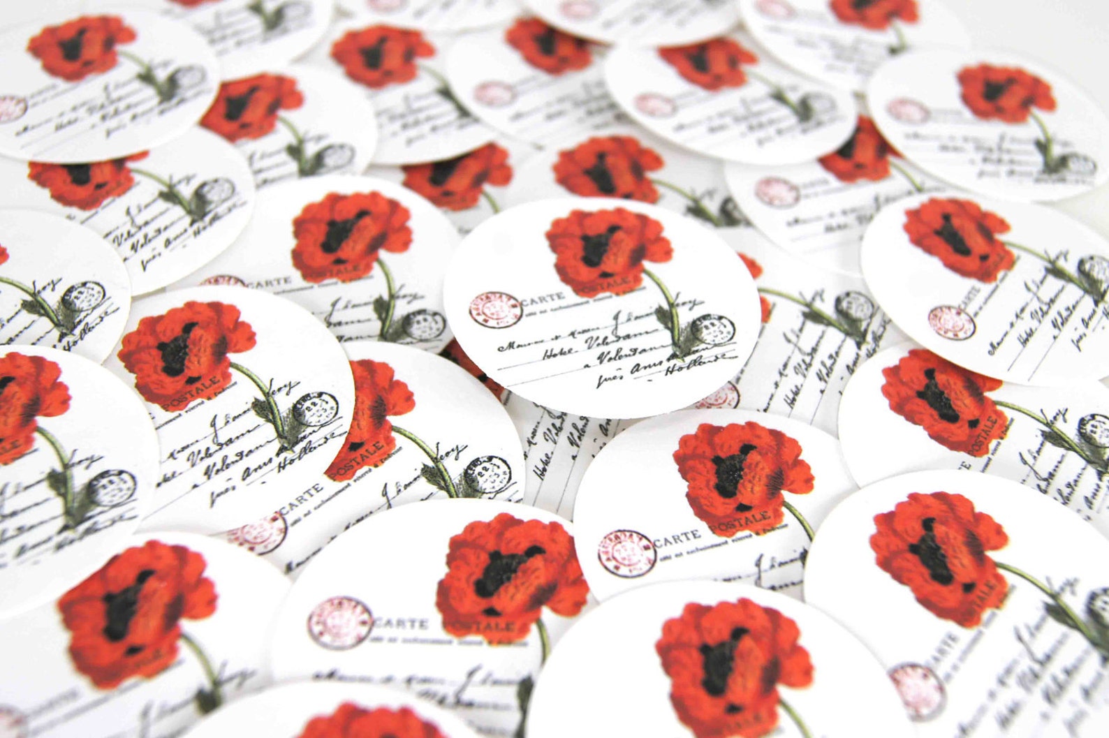 Stickers Envelope Seals Red Poppy Stickers - Etsy