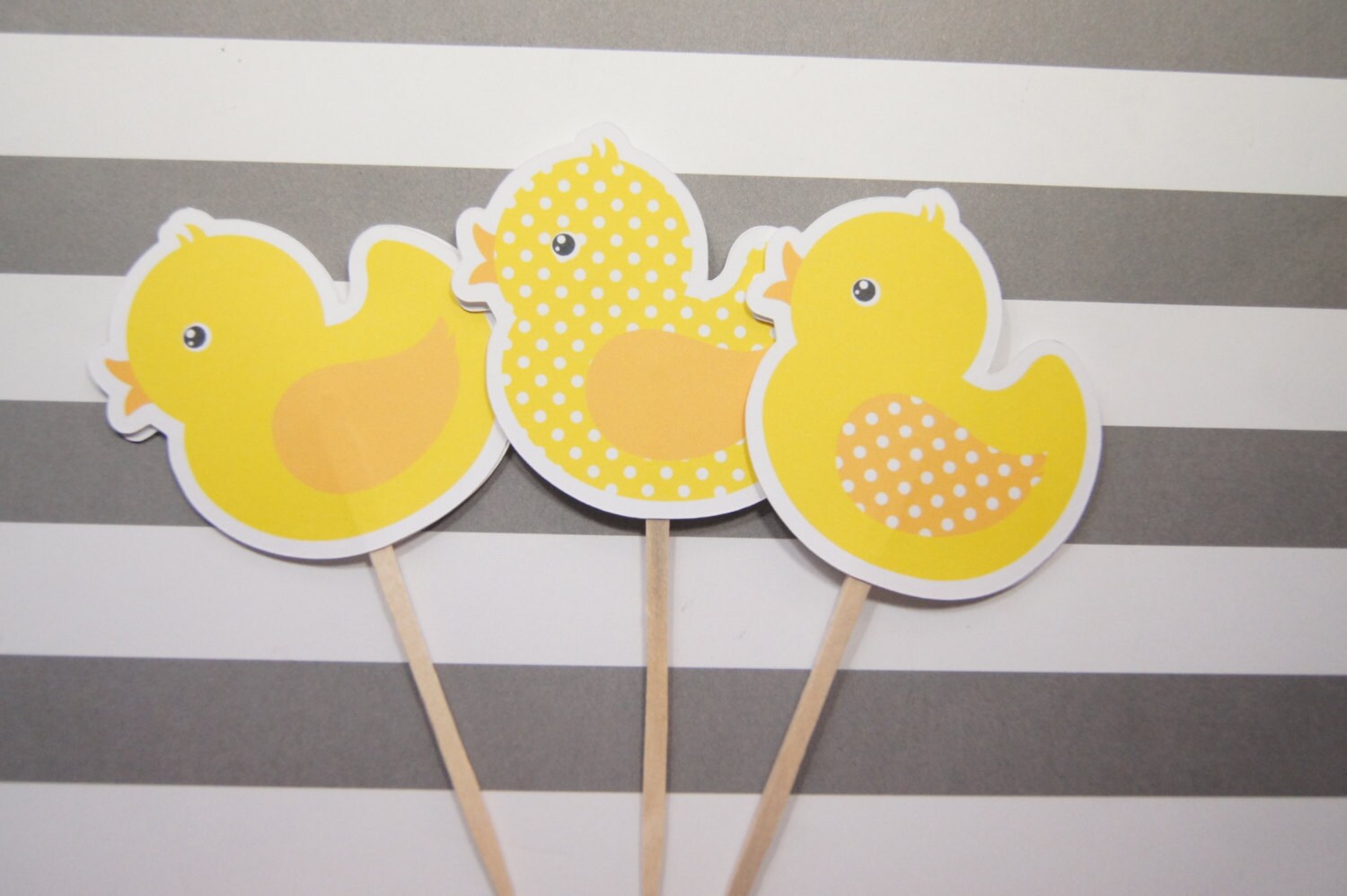 Baby Shower Cupcake Toppers Yellow Duck Girl Boy Party | Etsy