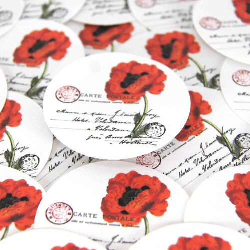 Stickers Envelope Seals Red Poppy Stickers - Etsy