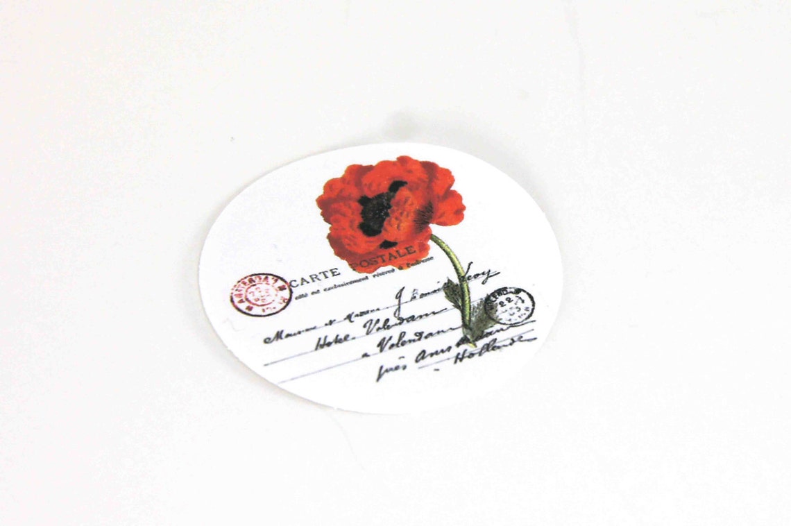 Stickers Envelope Seals Red Poppy Stickers - Etsy