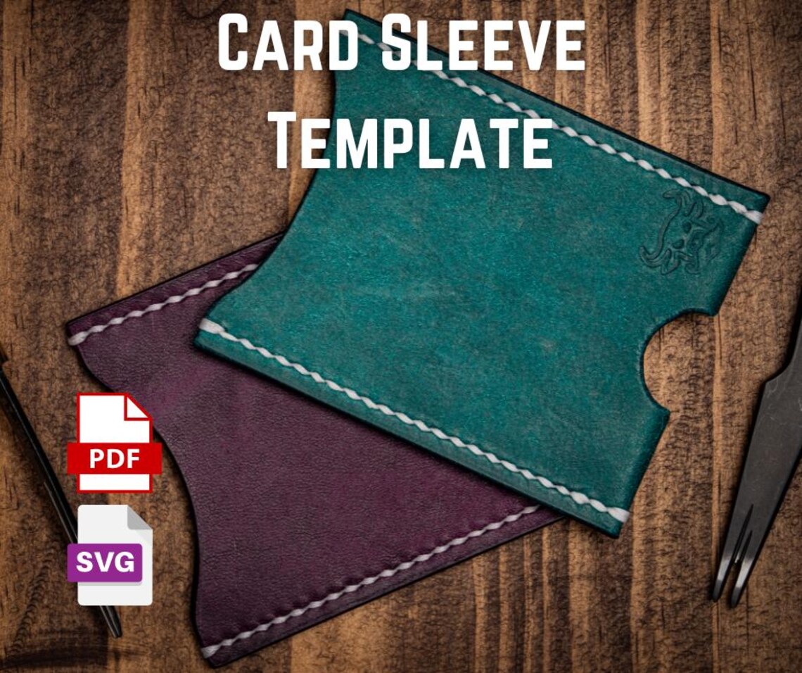 DIY Leather Card Wallet Pdf, Svg Pattern: Downloadable Minimalist ...