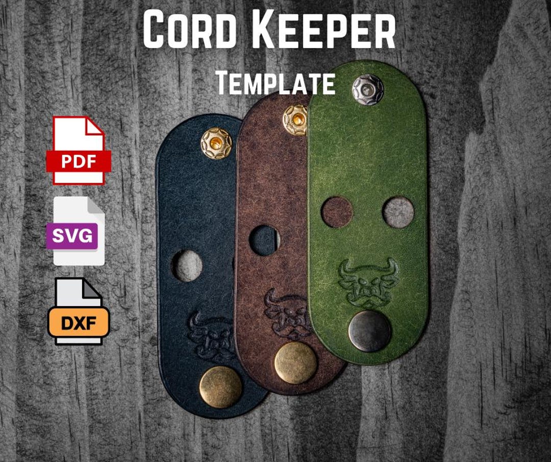 DIY Leather Cord Organizer Pattern: Downloadable Pdf, Svg, Dxf Template ...