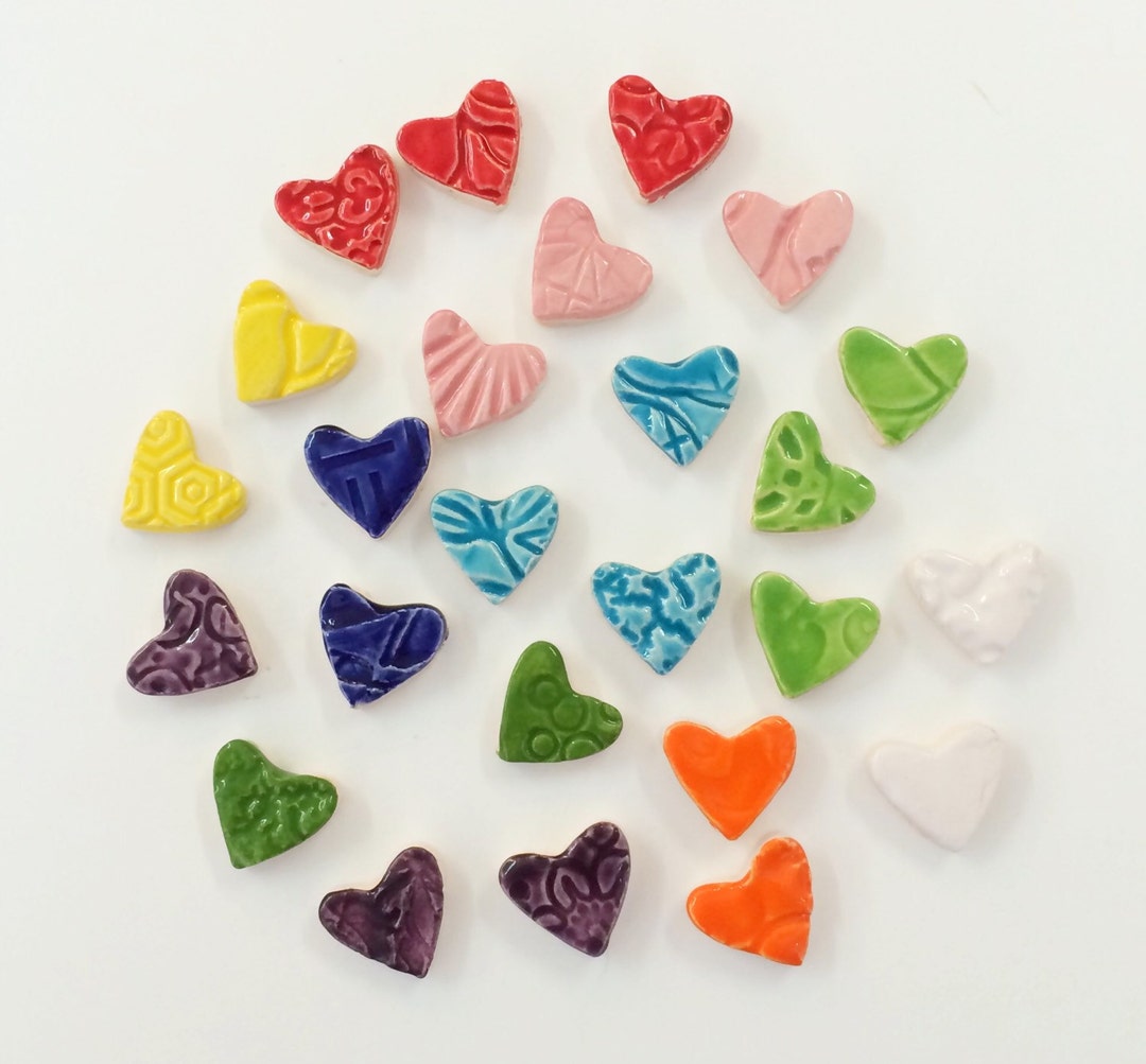 HEART Ceramic Tiles - 25 Included - Etsy