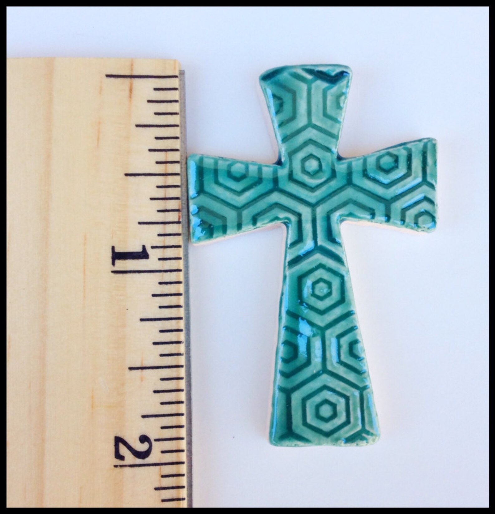 AQUA CROSS Tile | Etsy