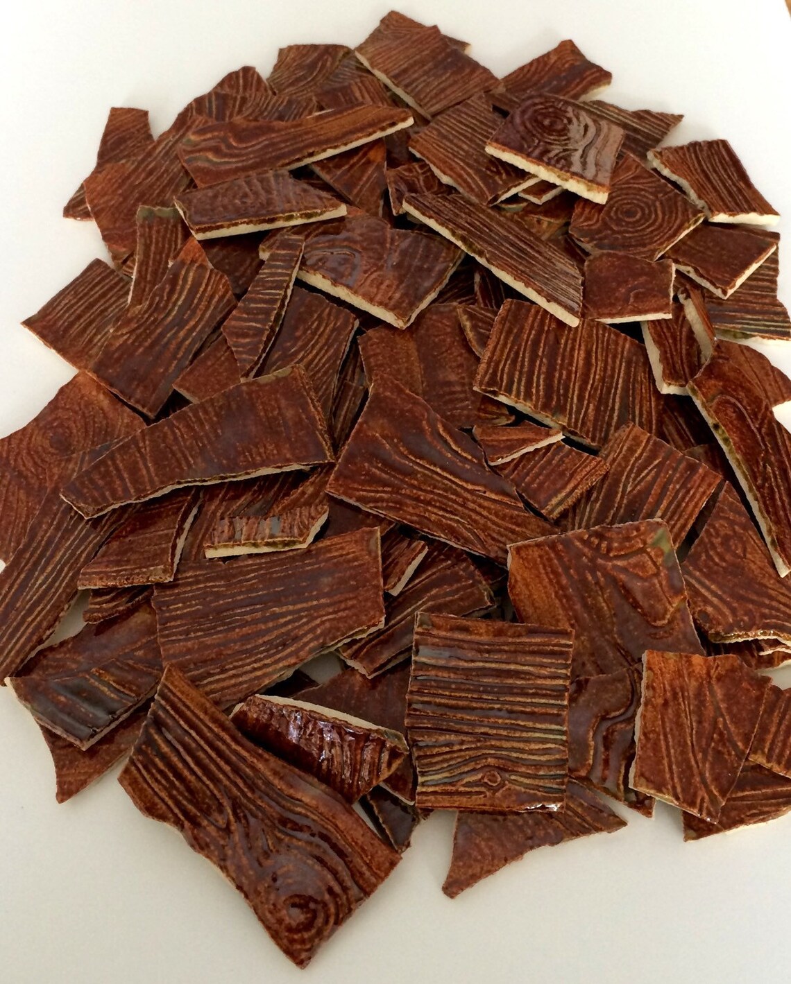Wood Grain/bark Ceramic Mosaic Tiles 1 Square Foot High - Etsy