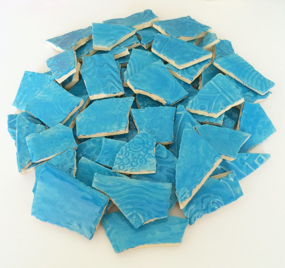 Turquoise MOSAIC Tiles 1 Square Foot High Fired | Etsy