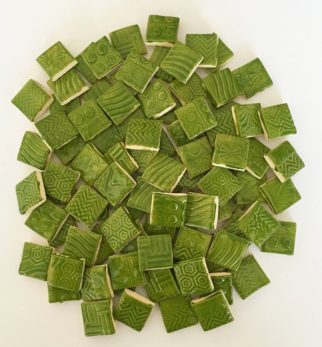 100 CLOVER GREEN SQUARE High Fired Ceramic Tiles - Etsy