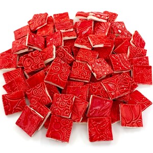 RED SQUARE Mosaic Ceramic Tiles - Etsy